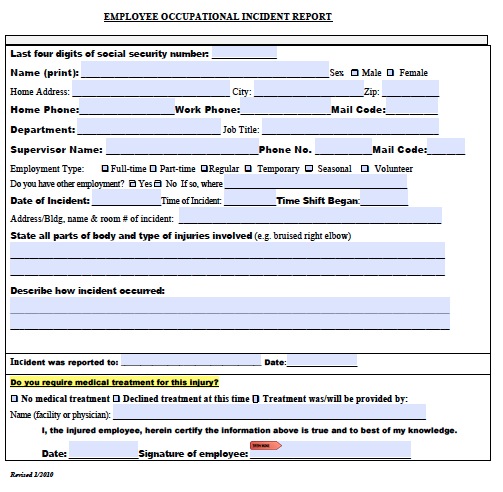 employee-incident-report-template - wikiDownload wikiDownload