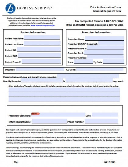 Download Express Scripts Prior Authorization Fax Form | PDF wikiDownload