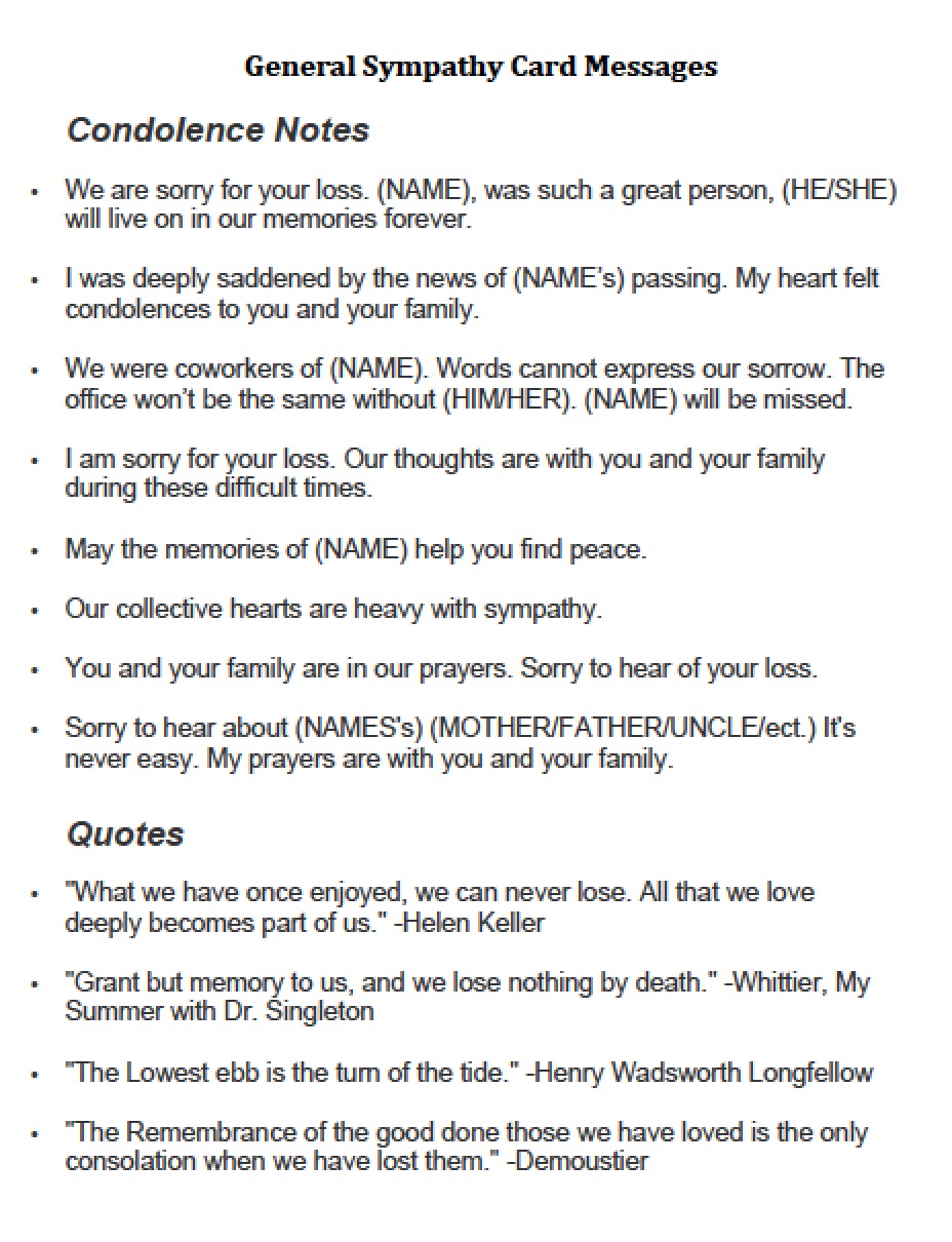 general-sympathy-card-messages - wikiDownload wikiDownload