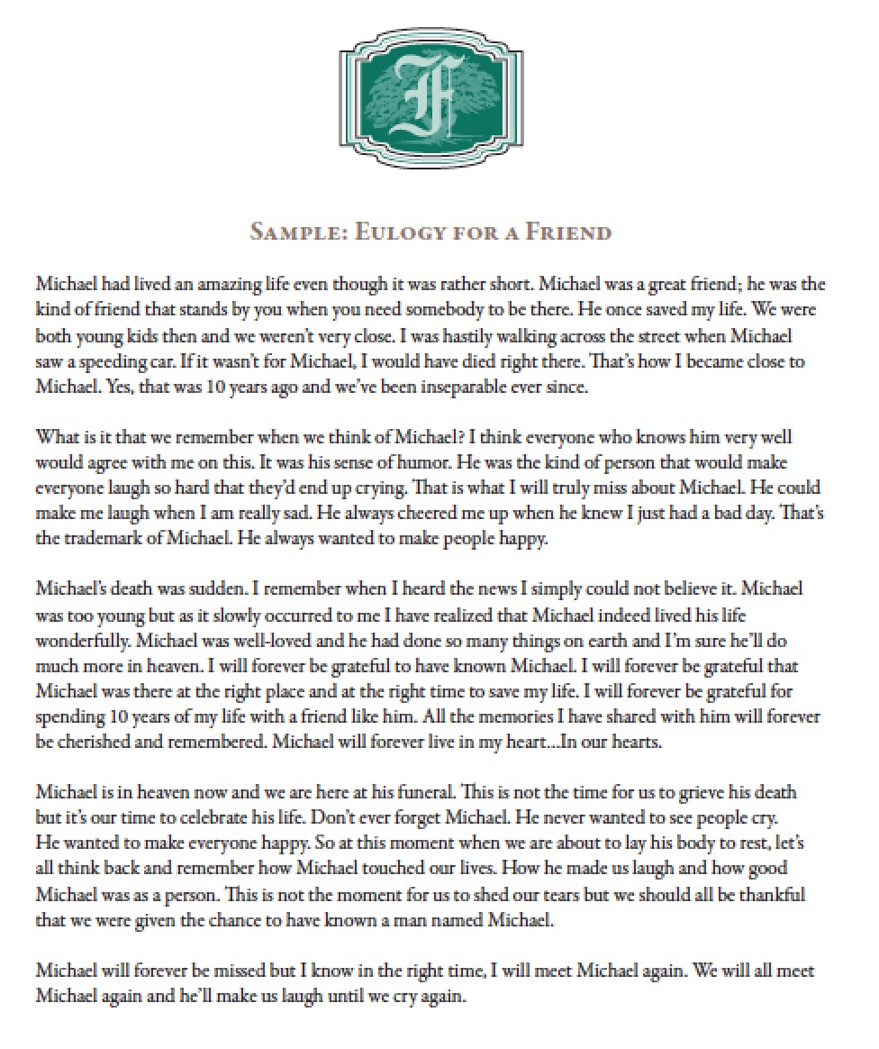 sample-eulogy-for-a-friend - wikiDownload wikiDownload