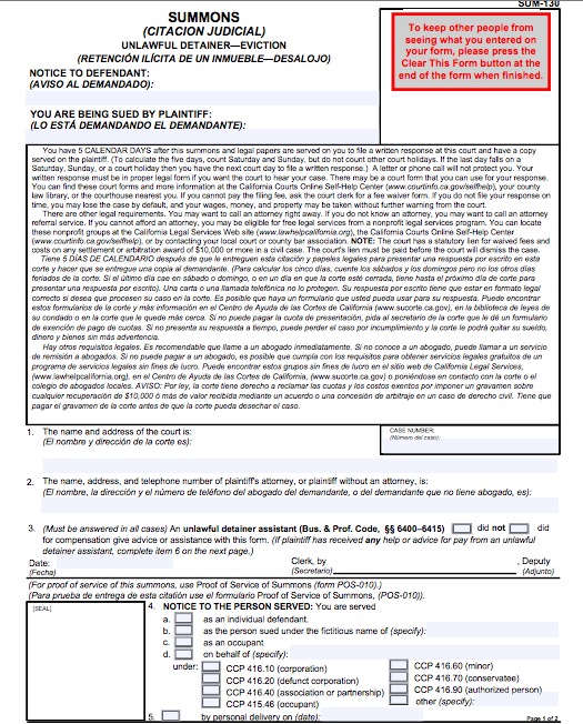 sum-130-california-eviction-summons - wikiDownload wikiDownload